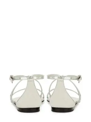 Alexander McQueen Metallic Foil Strappy Sandals