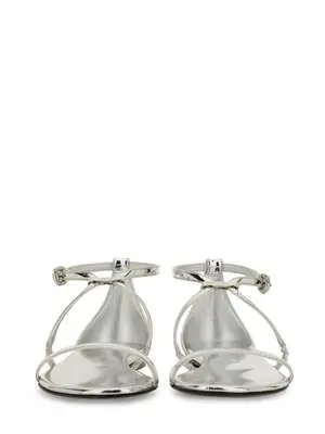 Alexander McQueen Metallic Foil Strappy Sandals