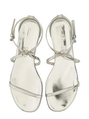 Alexander McQueen Metallic Foil Strappy Sandals