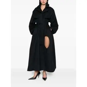 Alaïa Cotton Trench Coat With Cutout Detail