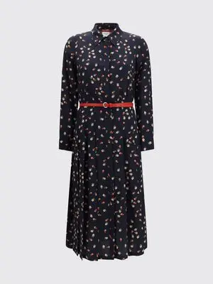 Max Mara Floral Print Silk Midi Dress