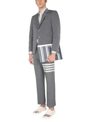Thom Browne Tailored Wool Pants With Signature Stripes