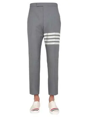 Thom Browne Tailored Wool Pants With Signature Stripes