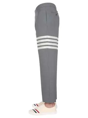 Thom Browne Tailored Wool Pants With Signature Stripes