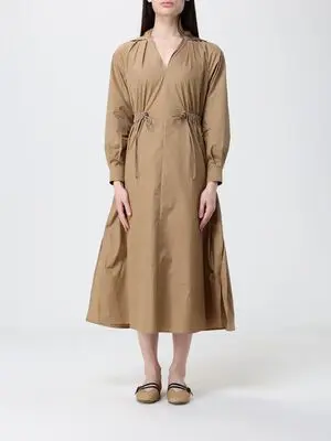 Max Mara Cotton Dress With Drawstring Waist - Brown