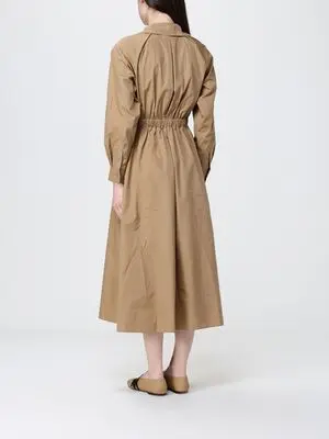 Max Mara Cotton Dress With Drawstring Waist - Brown