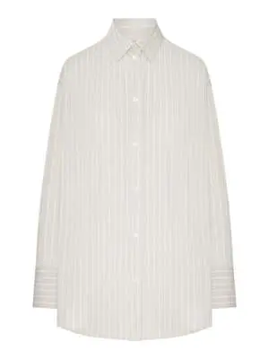 TOTEME Oversized Striped Silk Shirt - Multicolor