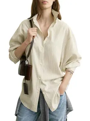 TOTEME Oversized Striped Silk Shirt - Multicolor