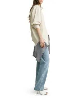 TOTEME Oversized Striped Silk Shirt - Multicolor