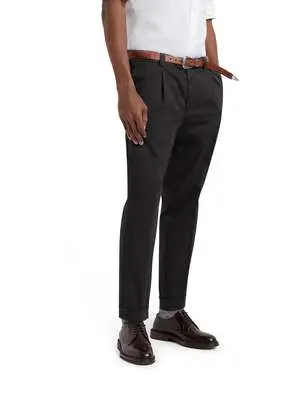 Brunello Cucinelli Cotton Blend Chino Pants - Black
