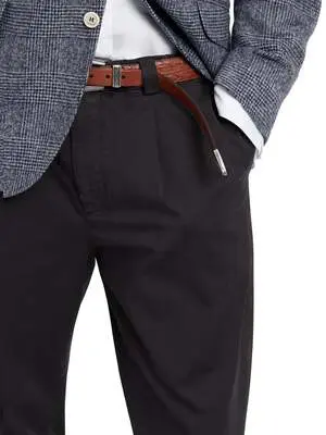 Brunello Cucinelli Cotton Blend Chino Pants - Black