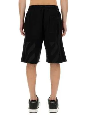 Off-White Bermuda Shorts With Logo Detail - Black