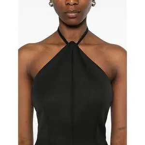 Sportmax Halterneck Sleeveless Gown With Two Front Pockets