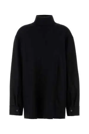 JIL SANDER Wool Blend Blouse - Black