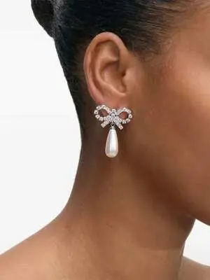 SELF-PORTRAIT Bow And Pearl Drop Earrings
