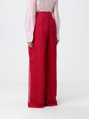 Max Mara Seta Wide Leg Trousers - Red