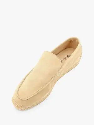 Loro Piana Suede Loafers With Raffia Detailing