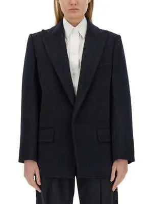 Victoria Beckham Oversize Wool And Cashmere Blend Blazer - Blue