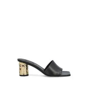 Givenchy Embossed Gold-tone Heel Square Toe Mules