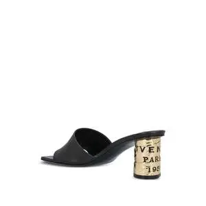 Givenchy Embossed Gold-tone Heel Square Toe Mules