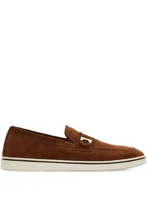 FERRAGAMO Suede Loafers With Horsebit Detail - Multicolor