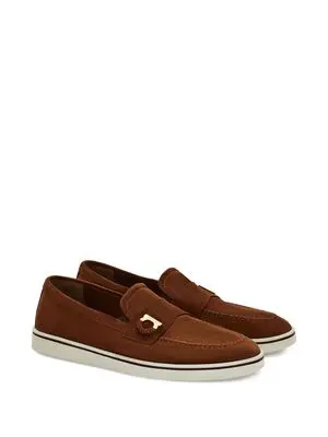 FERRAGAMO Suede Loafers With Horsebit Detail - Multicolor