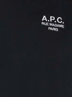 A.p.c. Cotton T-shirt With Embroidered Logo - Black