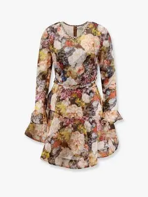 Zimmermann Alchemy Linen And Silk Floral Print Dress - Multicolor