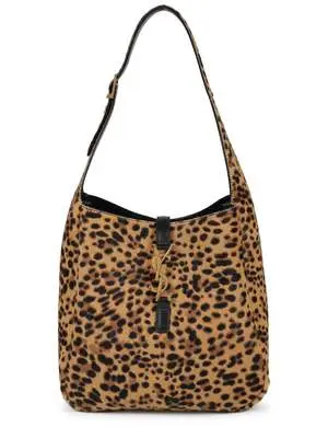 Saint Laurent Leopard Print Calf Hair Shoulder Bag - Multicolor