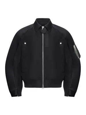 Sacai Hybrid Cotton Chino X Nylon Twill Blouson Jacket - Black