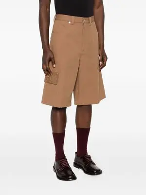 Gucci Cotton Bermuda Shorts With Gg Motif - Multicolor
