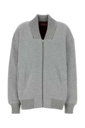 Gucci Cotton Blend Bomber Jacket - Gray