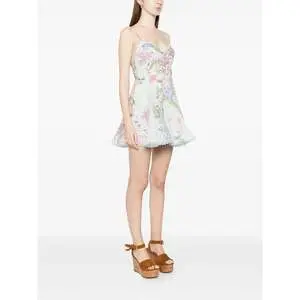 Charo Ruiz Ibiza Floral Print Lace Trim Day Dress