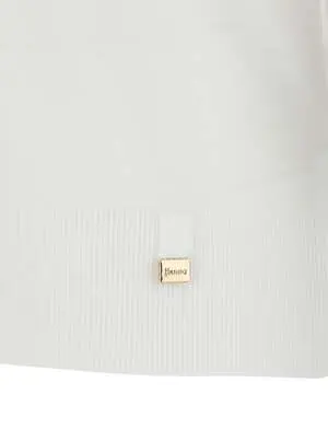 Herno Cotton Blend T-shirt With Logo Plate - White