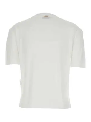 Herno Cotton Blend T-shirt With Logo Plate - White