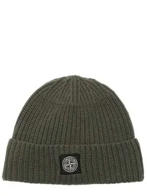 Stone Island Wool Beanie With Logo - Multicolor