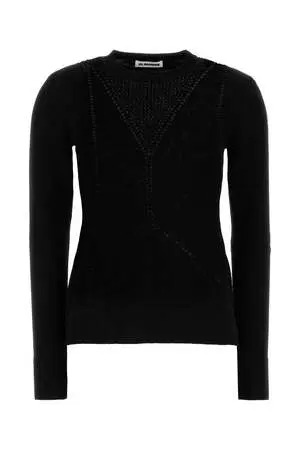 JIL SANDER Wool Blend Sweater - Black