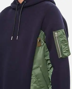 Sacai Sponge Sweat X Nylon Twill Pullover Hoodie