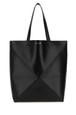 Loewe Leather Large Shopping Bag - Black