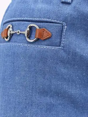 Gucci Cotton Jeans With Frontal Horsebit Detail