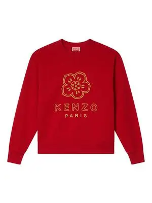 Kenzo Embroidered Boke Flower Cotton Sweatshirt - Red