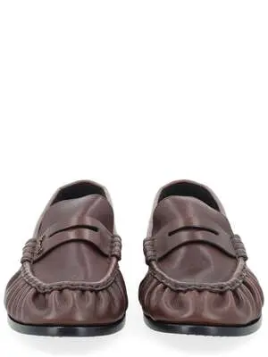 Saint Laurent Calf Leather Loafers - Brown