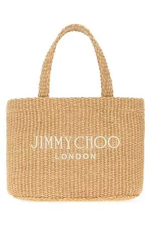 JIMMY CHOO Raffia Mini Beach Handbag