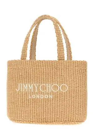 JIMMY CHOO Raffia Mini Beach Handbag