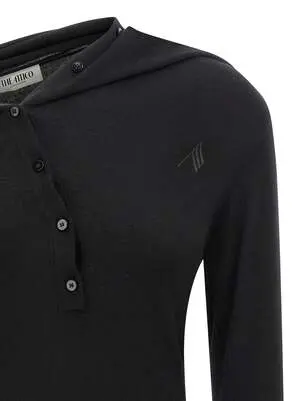 Attico Virgin Wool And Cashmere Blend Mini Dress With Shawl Neckline