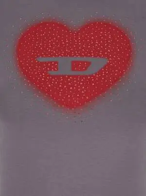 DIESEL® Long Sleeve Cotton T-shirt - Gray
