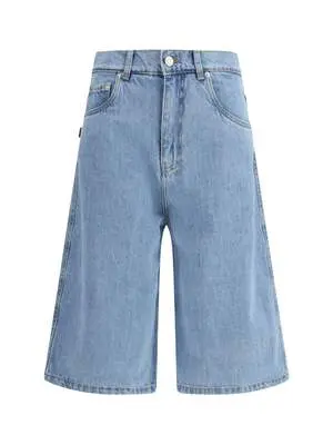 Coperni Wide Leg Denim Bermuda Shorts