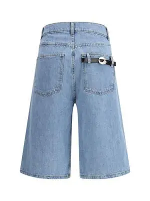 Coperni Wide Leg Denim Bermuda Shorts