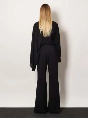 Balenciaga Flared Viscose Trousers - Multicolor