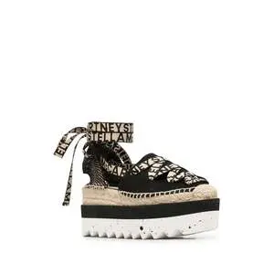 Stella McCartney Canvas Espadrilles With Tie-fastening Ankle Strap - Black
